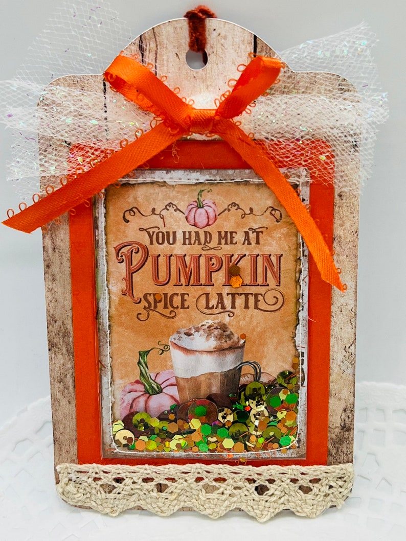 Handmade Fall Shaker Tags. Paper Ephemera. Gift Tags. Paper Craft. OOAK ...