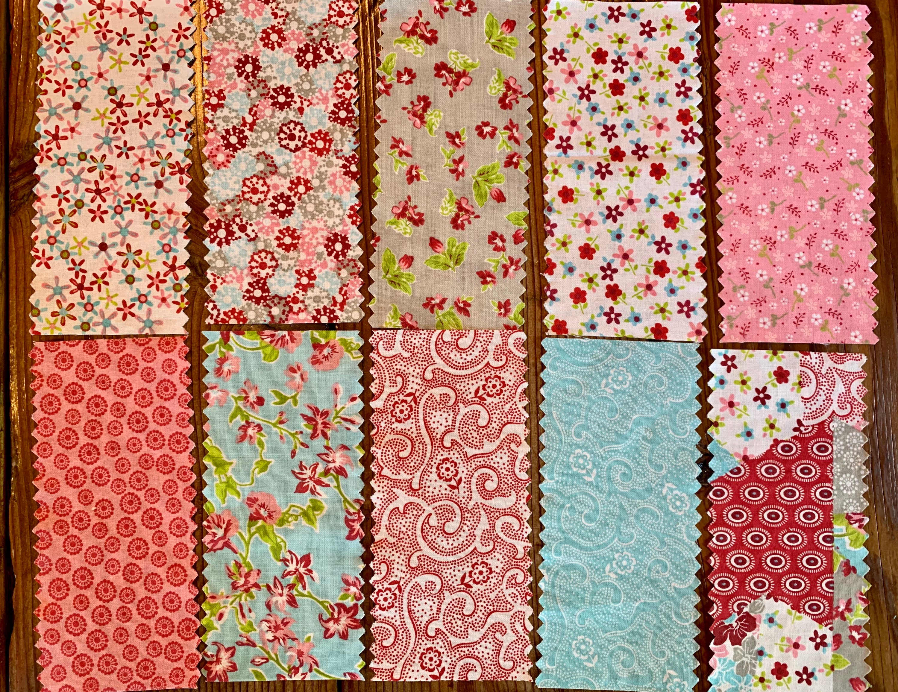 Set of 10 Piece Shabby Chic Fabric Bundle. Vintage Cotton | Etsy