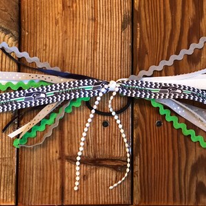 Seattle Seahawks Elastic Ponytail Streamer Bow. Seahawks Cheer - Etsy