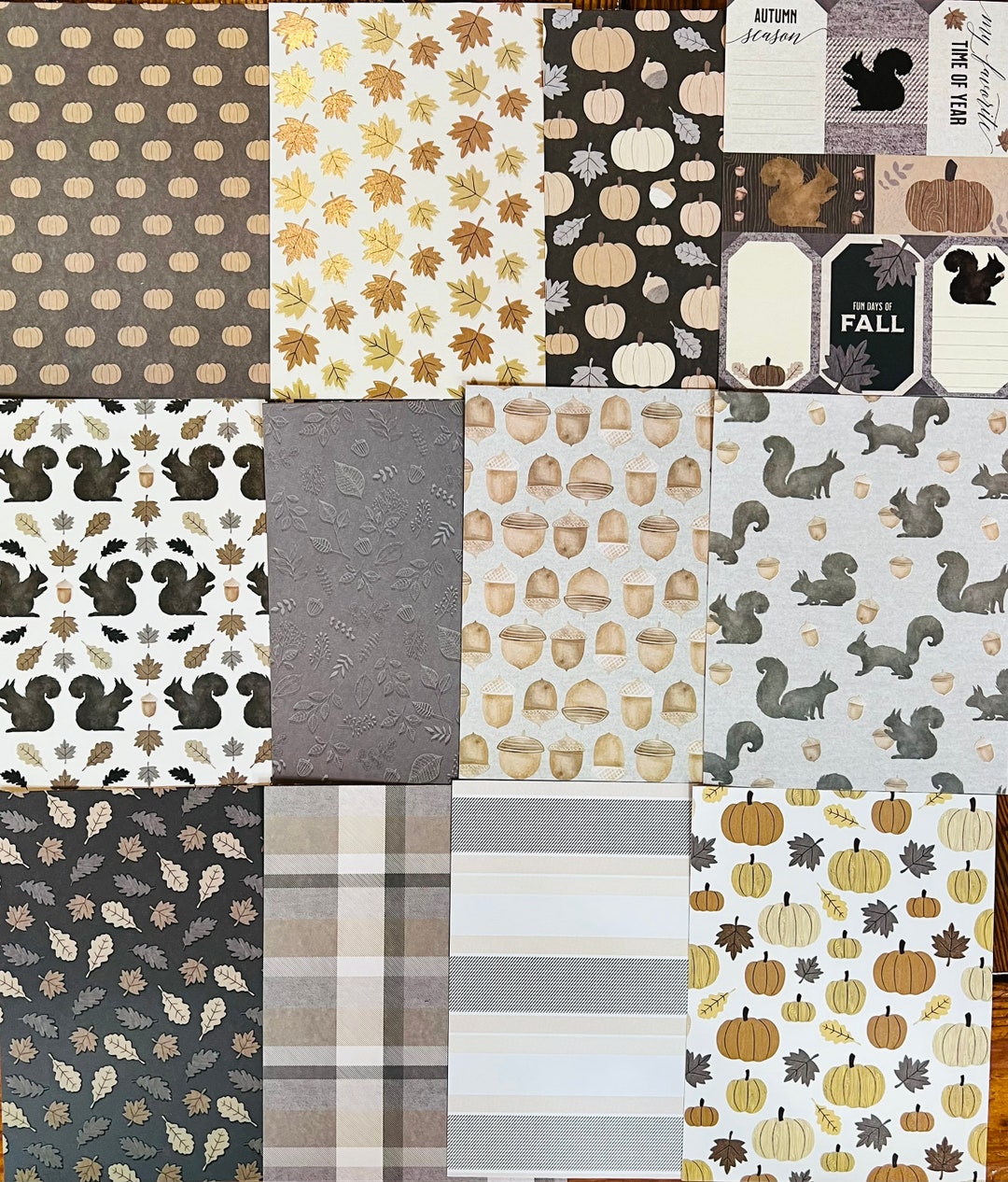Autumn/fall Cardstock Paper Pack!! Double-sided Paper Pieces. Junk ...