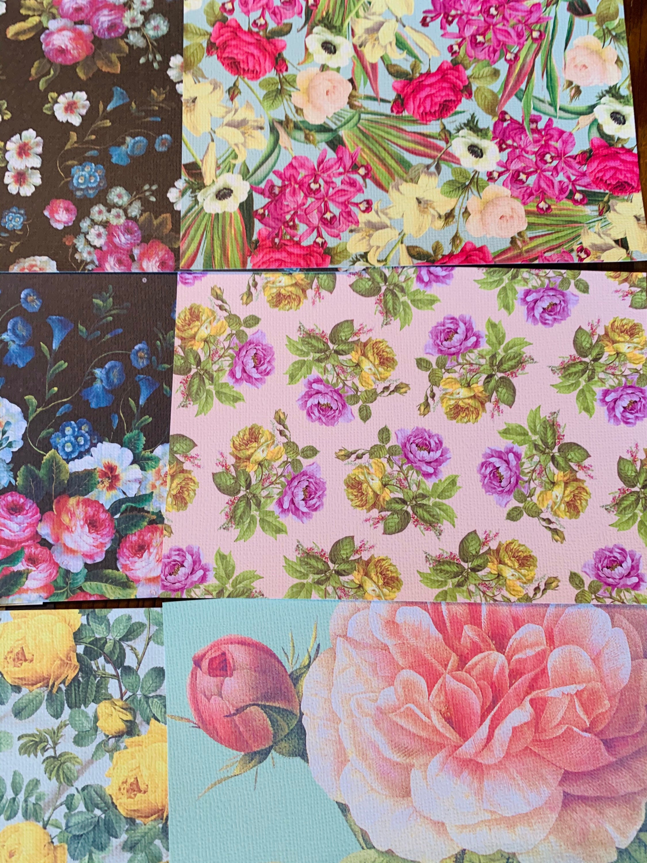 Vintage Flower Paper Pack. Shabby Chic Scrap Paper Pack. Junk | Etsy