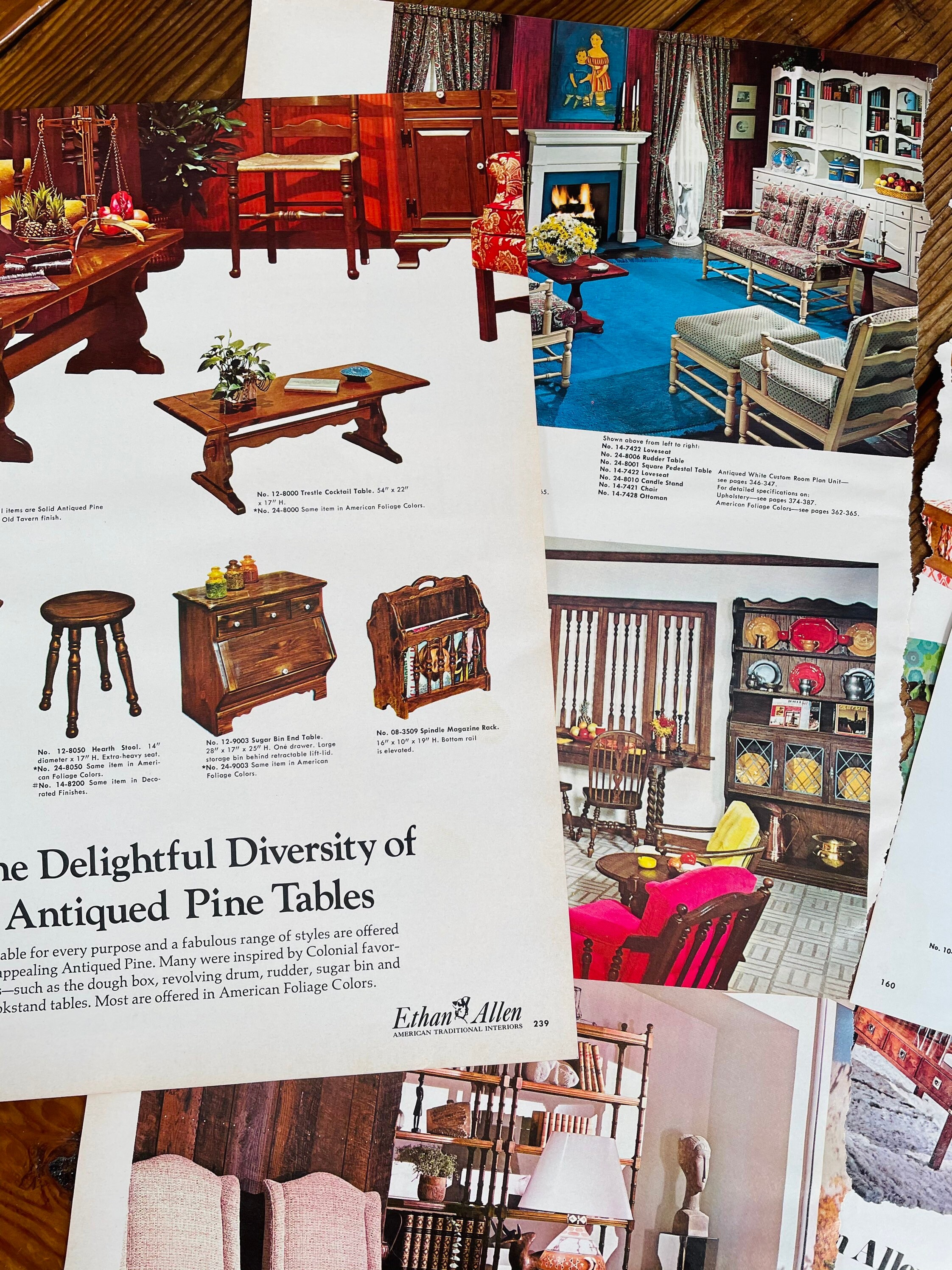 VINTAGE Ethan Allen Treasury Book Pages. Home Interior Ephemera. Junk ...