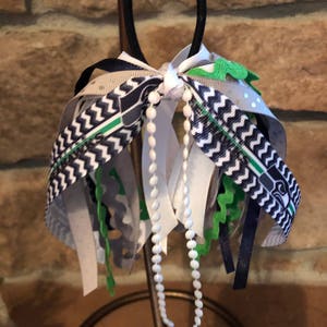 Seattle Seahawks Elastic Ponytail Streamer Bow. Seahawks Cheer - Etsy