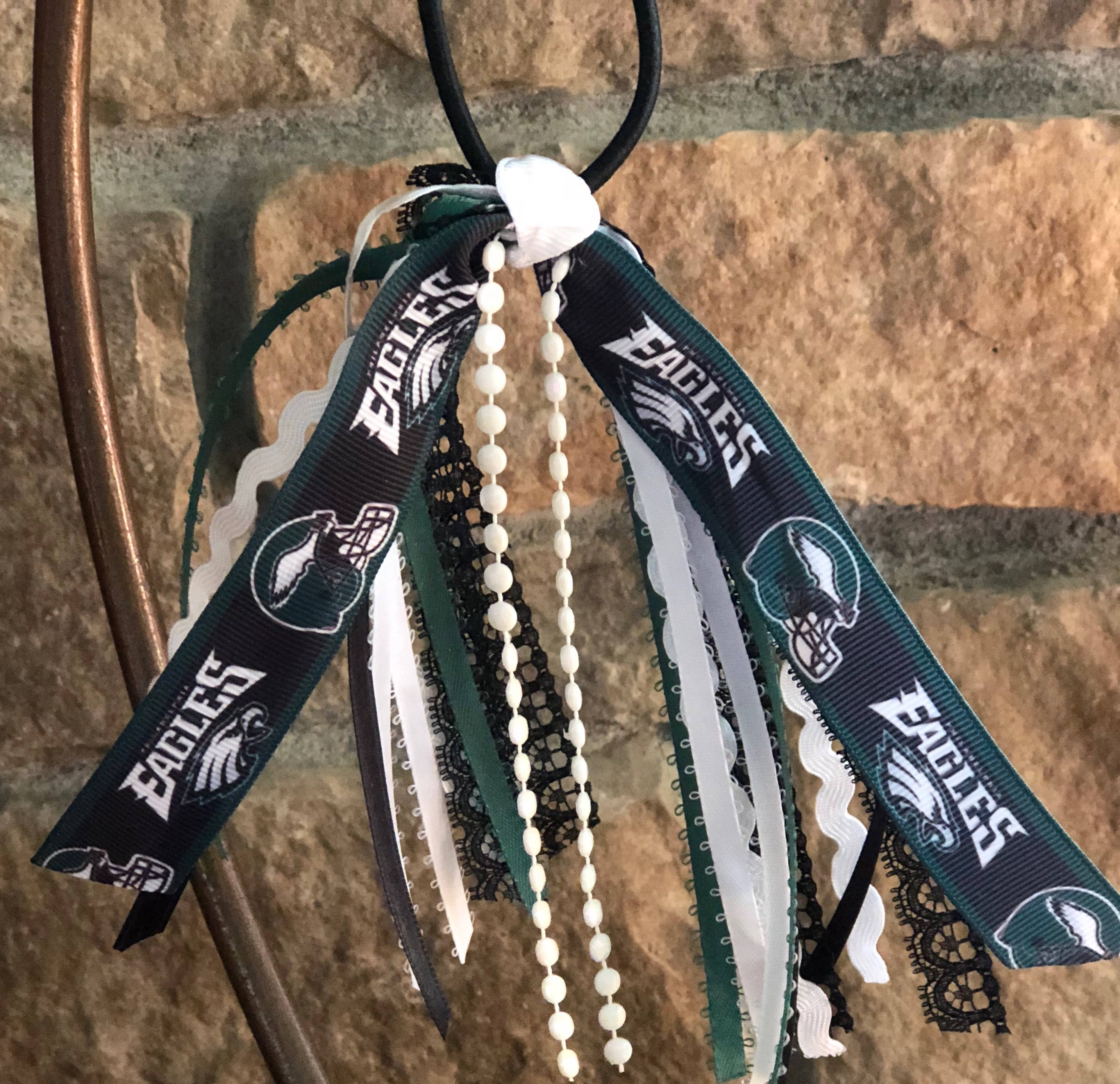 Philadelphia Eagles Elastic Ponytail Streamer Bow. Eagles | Etsy