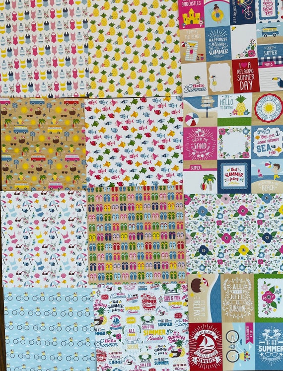 FUN Summer Paper Pack Vacation/pool Paper Pieces. Junk - Etsy