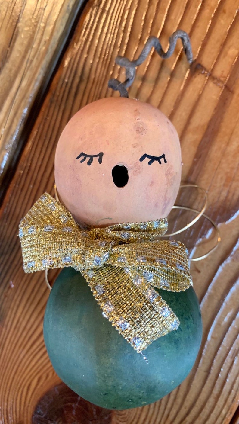 Dried Gourd Angel Dried Gourd Christmas Decor Angel Etsy