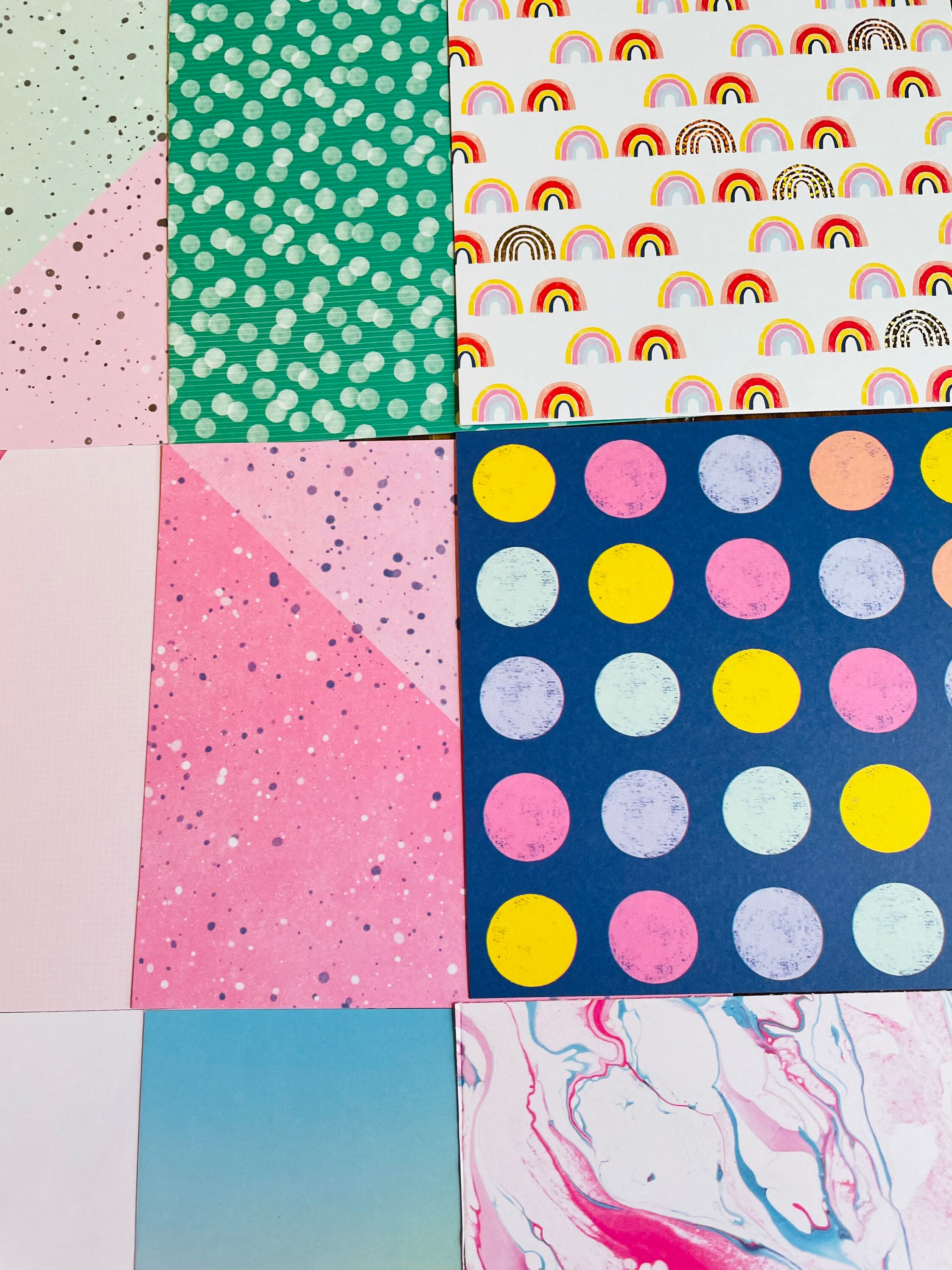 Paquete de papel estampado de colores divertidos. Piezas de | Etsy