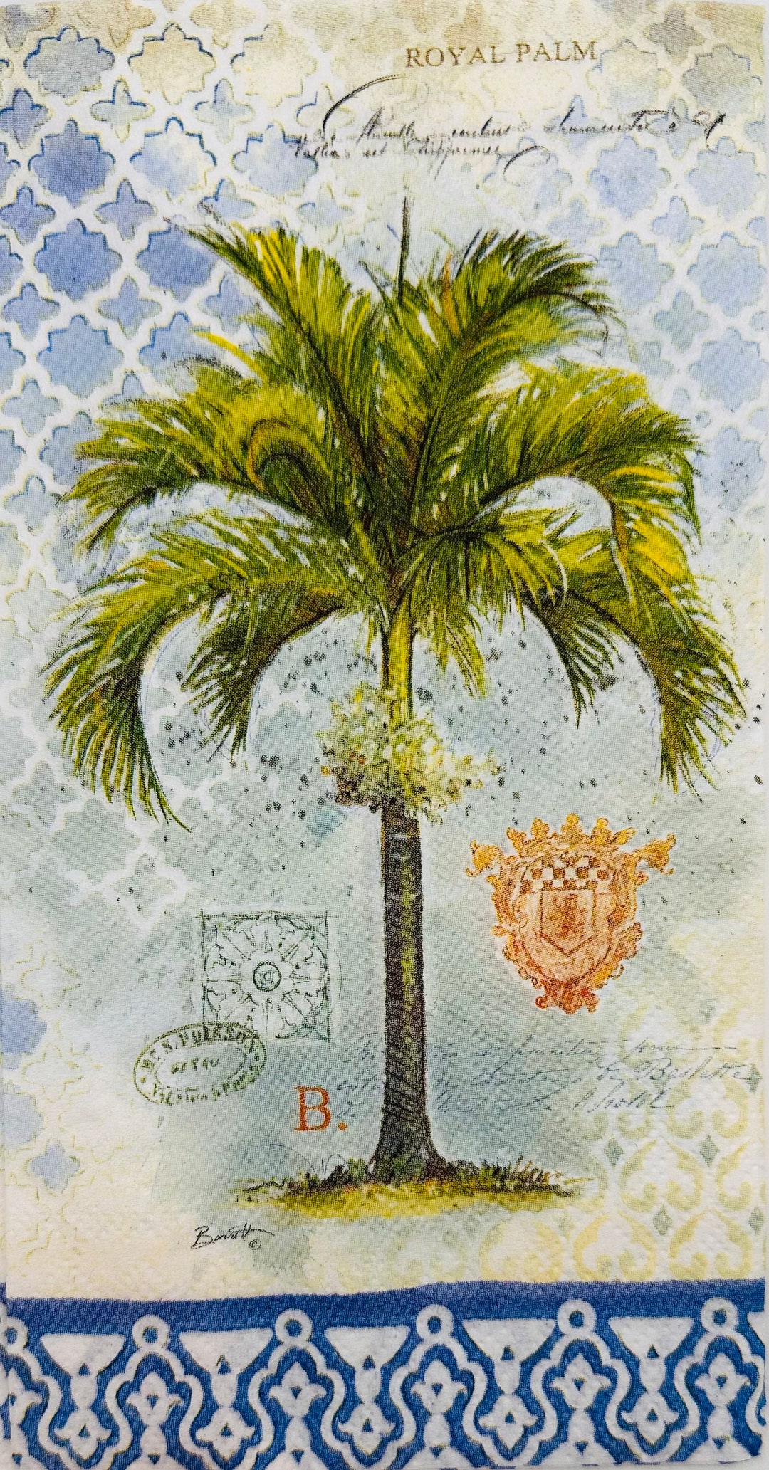 2 Palm Tree Paper Guest Towel Napkins. Napkins for Decoupage. Card ...