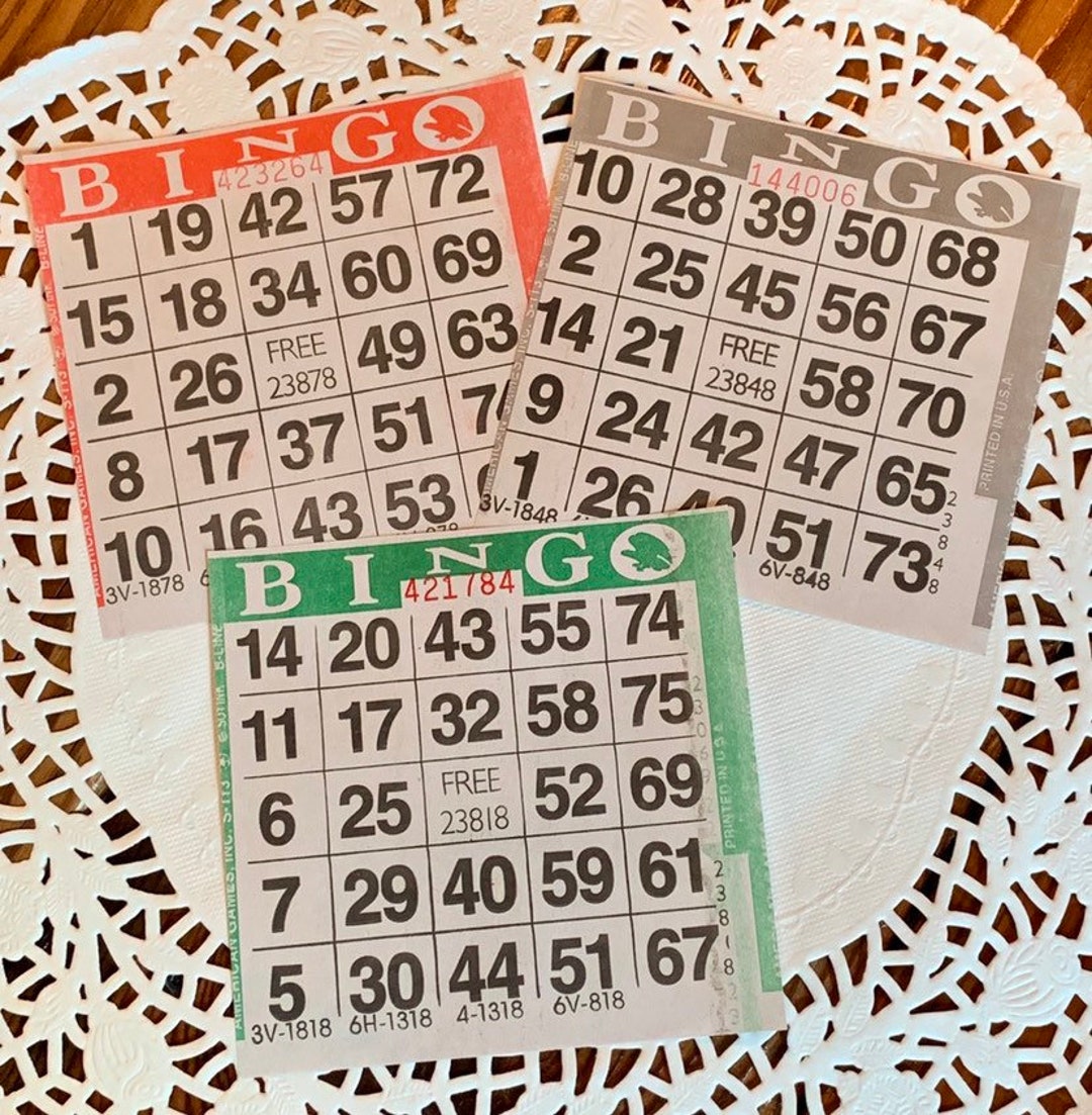 Christmas Papercraft Ephemera Bingo Cards- Set of 9-multicolor Pack ...
