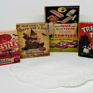 Vintage Halloween/fall Wood Blocks. Home Decor. Tiered Tray Accents ...