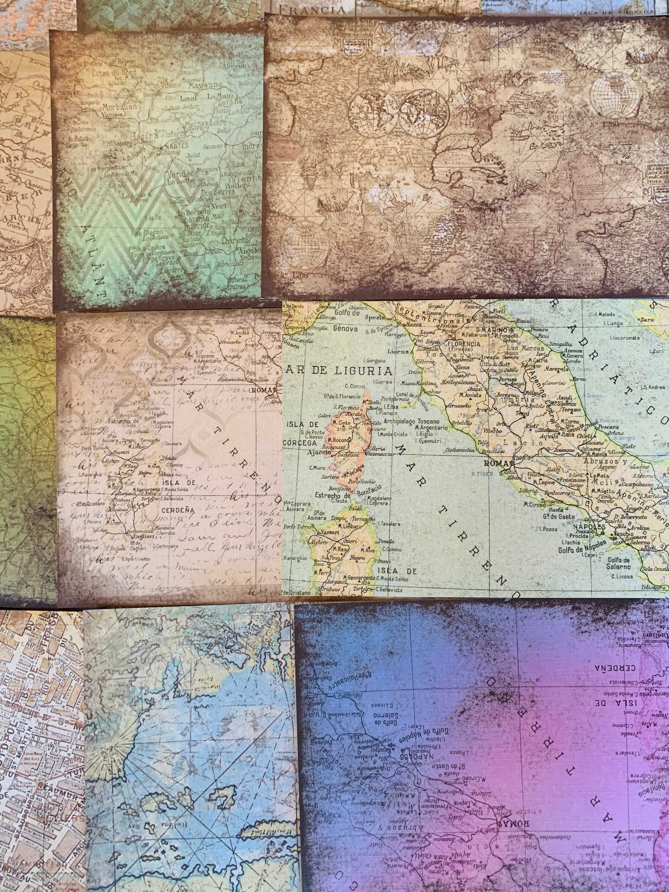 Vintage Map Scrap Paper Pack Patterned Paper Junk Journal - Etsy