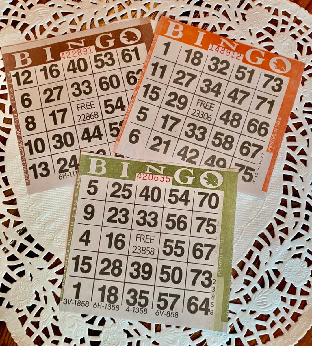 Fall Papercraft Ephemera Bingo Cards- Set of 9-multicolor Pack- Paper ...