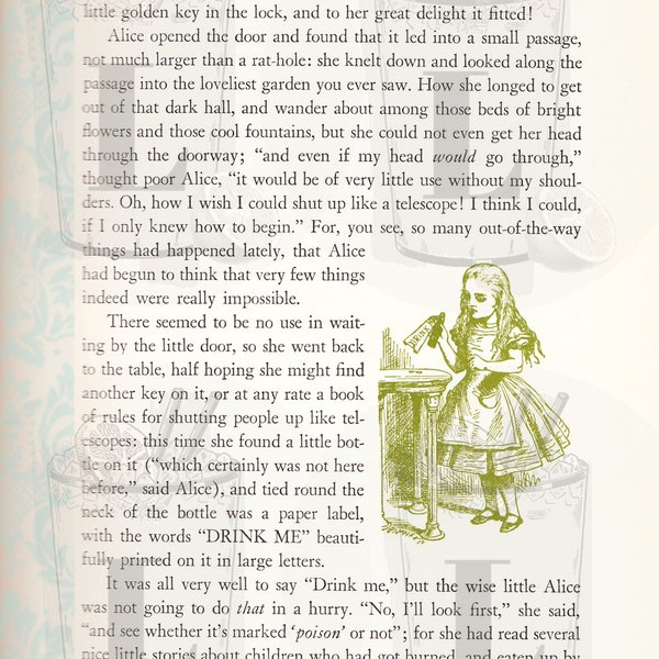 Alice in Wonderland Book Pages - Etsy