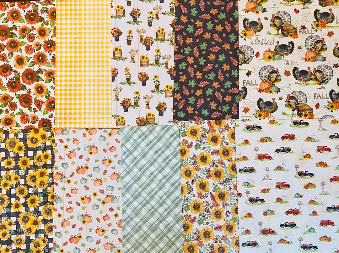 FALL Patterned Paper Pack, Shabby Chic Kit, Junk Journal, Mixed Media ...
