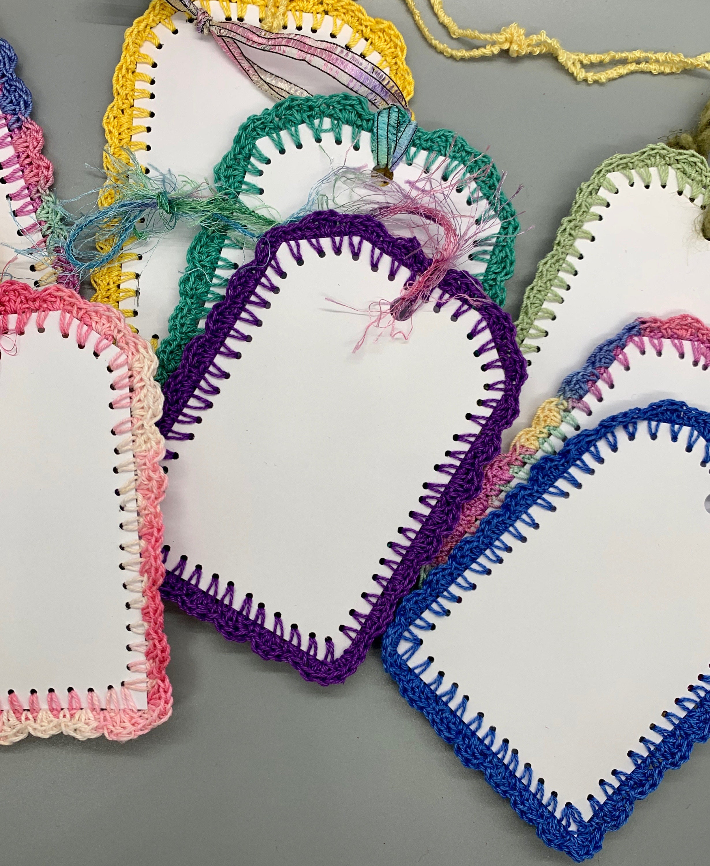 Set of 3 Crocheted Tags. Junk Journal Tags. Scrapbook | Etsy