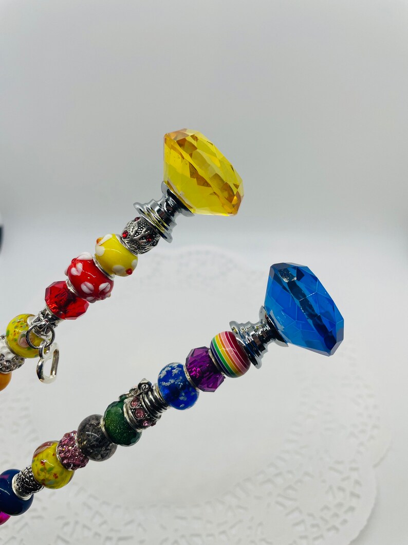 BLUE Top Garden Stake. Plant Stake. Flower Decor. Garden Art. - Etsy