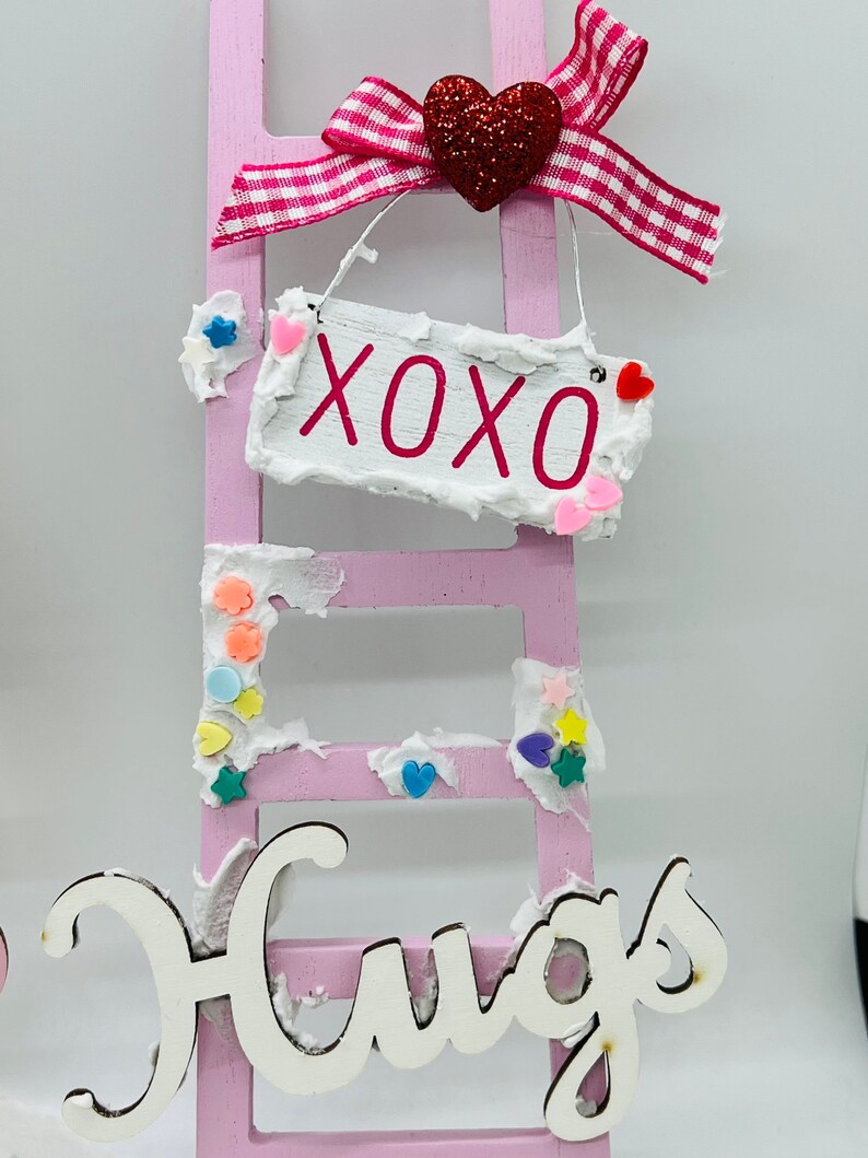 Valentine's Day Ladder for Tiered Tray. Miniature Ladder. Dollhouse ...