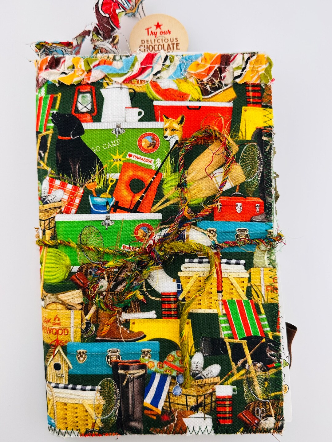 Camping Fabric Notebook Cover With Paper. Fabric Planner. Journal ...
