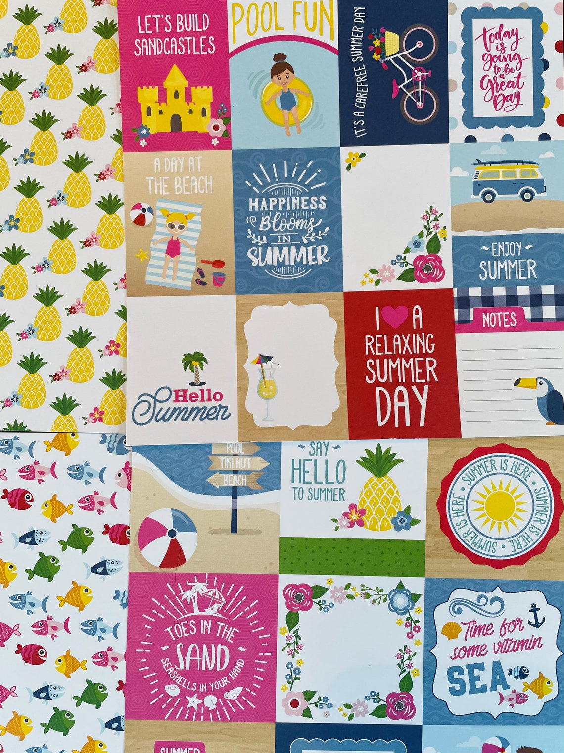 FUN Summer Paper Pack Vacation/pool Paper Pieces. Junk - Etsy