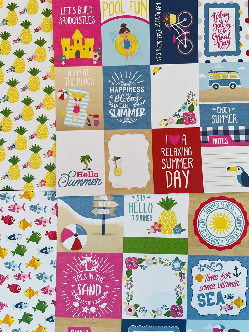 FUN Summer Paper Pack Vacation/pool Paper Pieces. Junk - Etsy