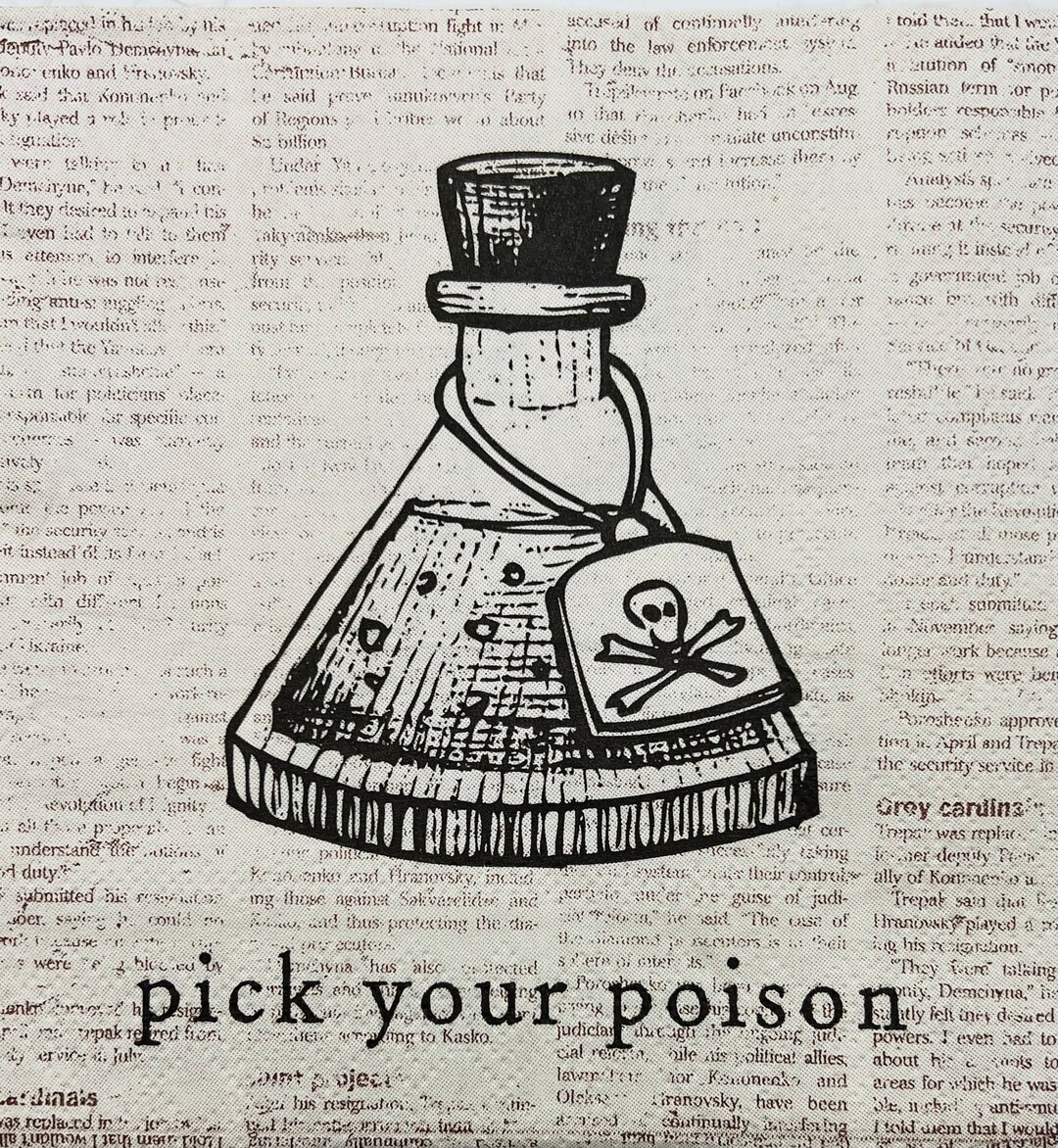 4 Poison Paper Napkins. Halloween Cocktail Napkins for Decoupage. Card ...