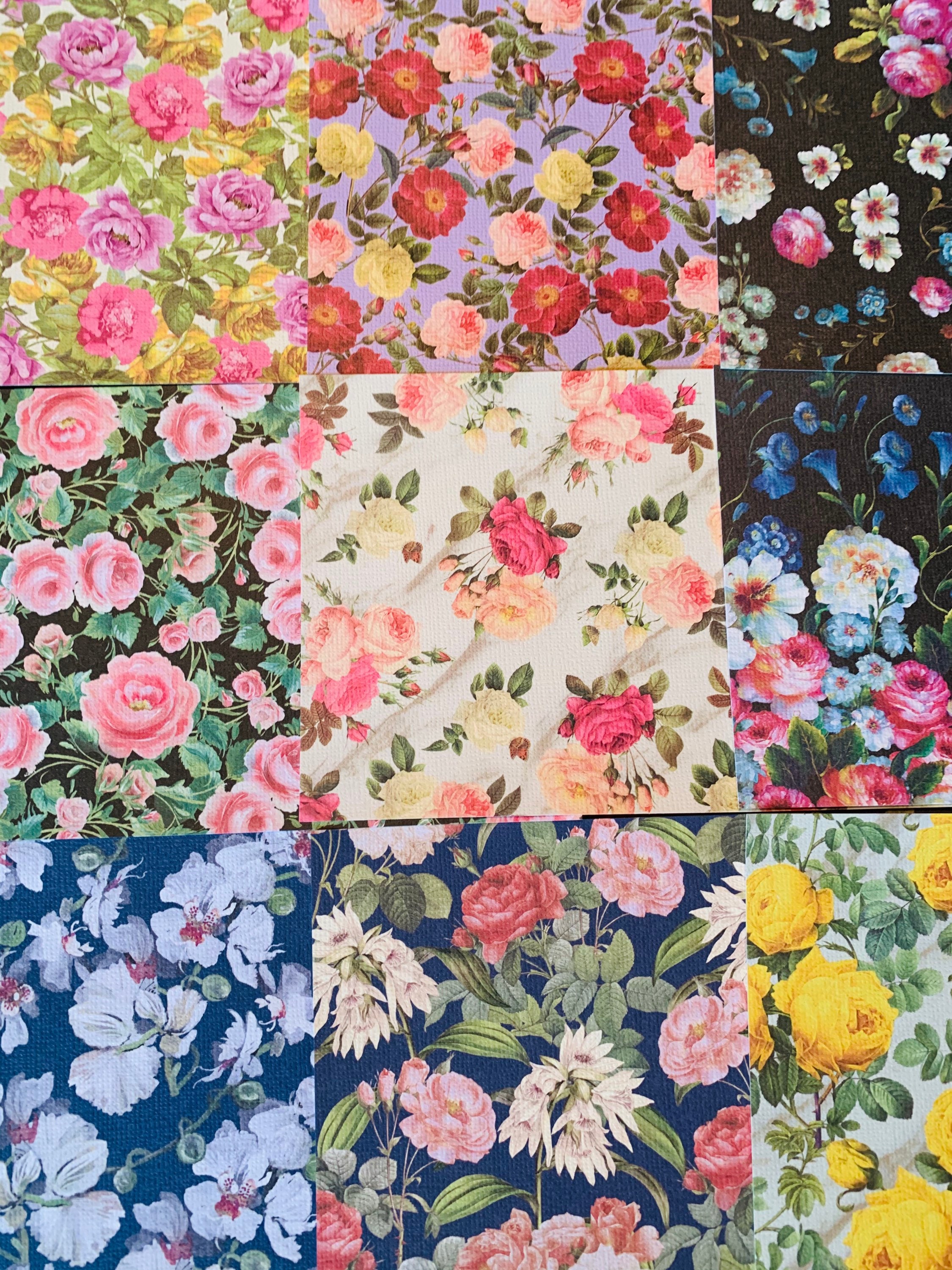 Vintage Flower Paper Pack. Shabby Chic Scrap Paper Pack. Junk | Etsy