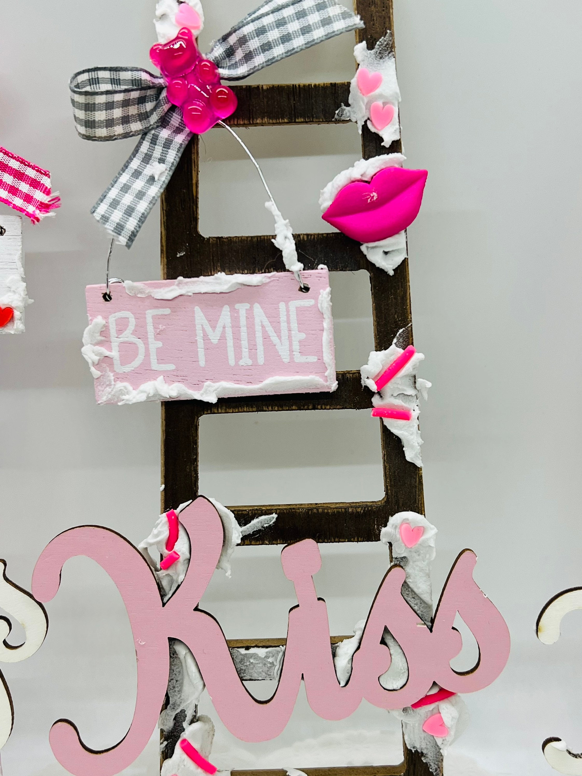 Valentine's Day Ladder for Tiered Tray. Miniature Ladder. Dollhouse ...