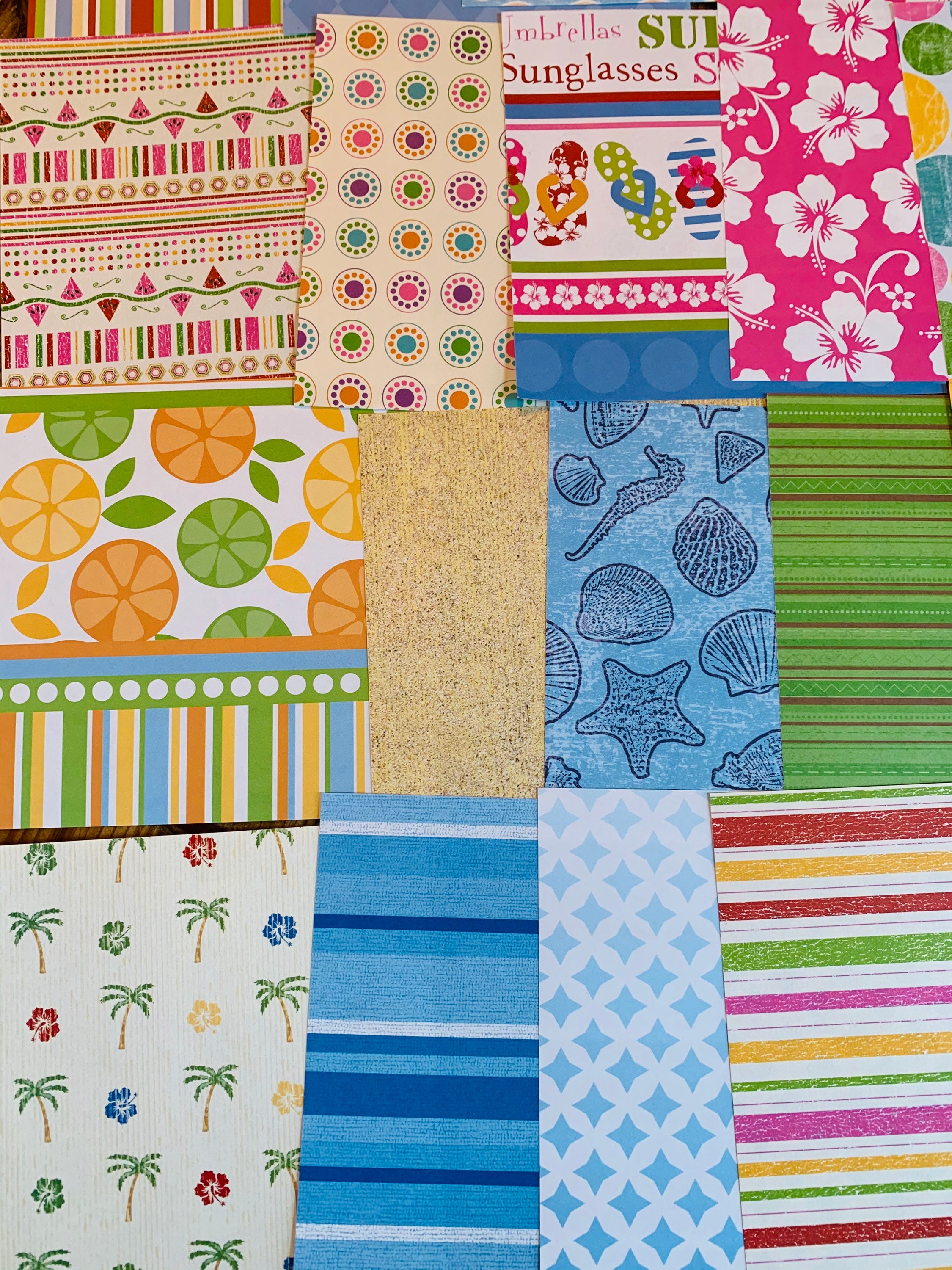 Summer Themed Paper Pack. Scrap Paper Pack Summer Patterned. | Etsy