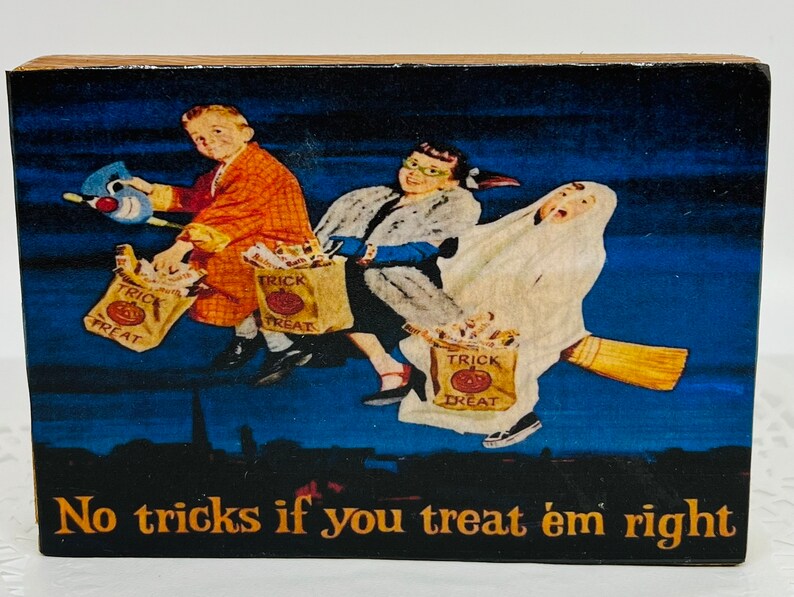 Vintage Halloween/fall Wood Blocks. Home Decor. Tiered Tray Accents ...