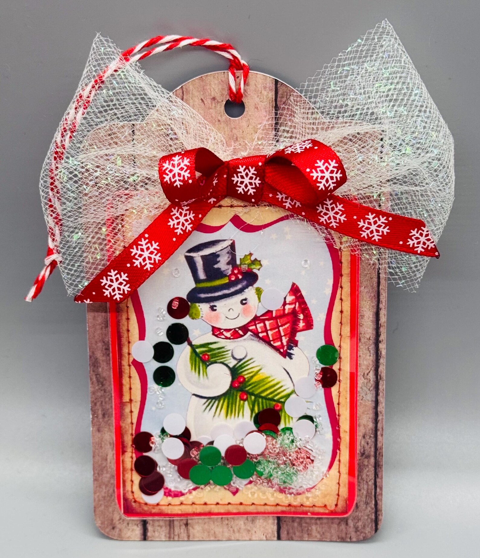 Handmade Christmas Shaker Tags. Paper Ephemera. Gift Tags. Paper Craft ...