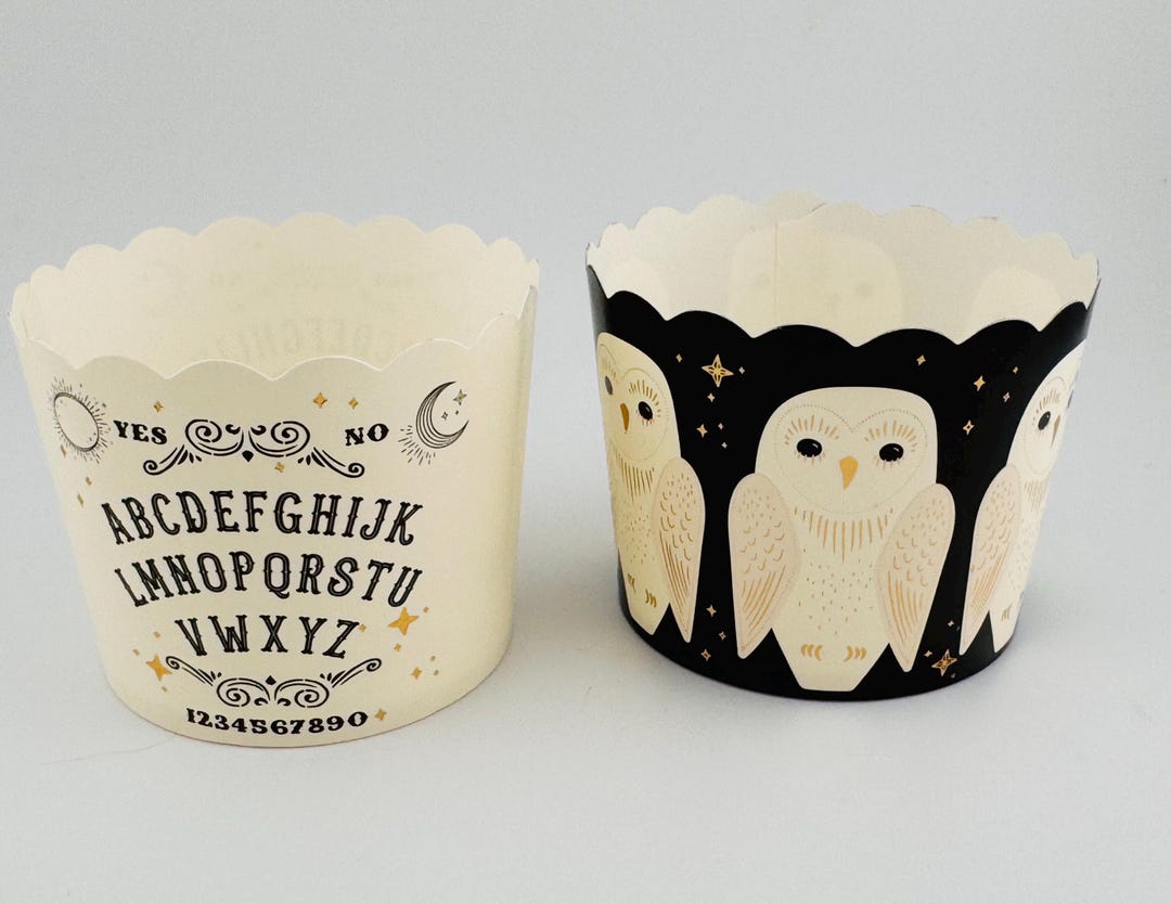 Set of 6 Ouija/owl Baking Cups. Paper Cupcake Holders. Muffin Container ...