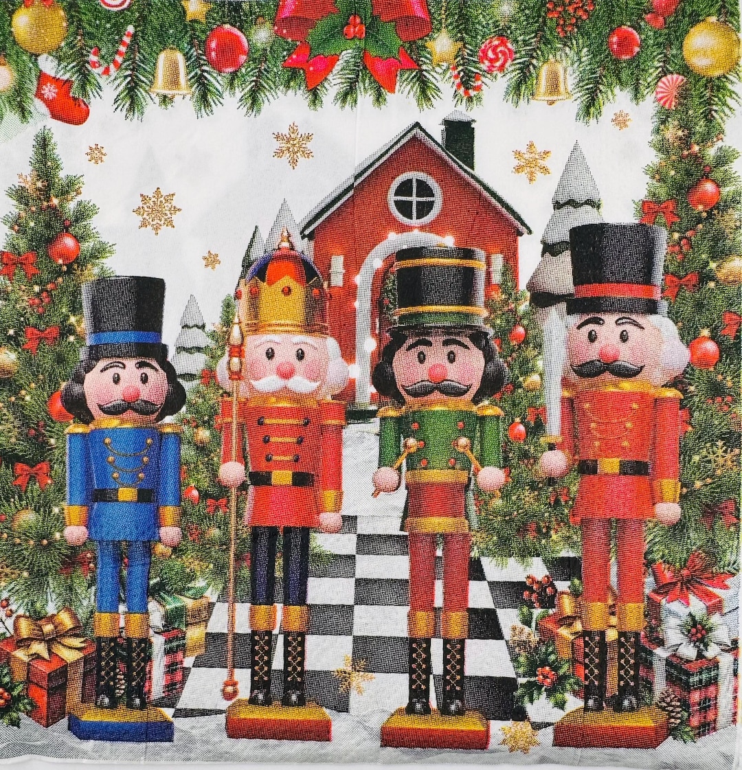 Set of 2 Nutcracker Individual PAPER Napkins. Lunch Napkins. Decoupage ...