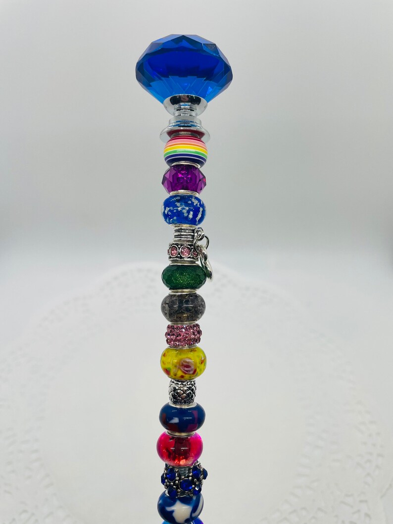 BLUE Top Garden Stake. Plant Stake. Flower Decor. Garden Art. - Etsy