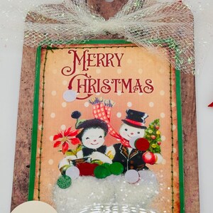 Handmade Christmas Shaker Tags. Paper Ephemera. Gift Tags. Paper Craft ...