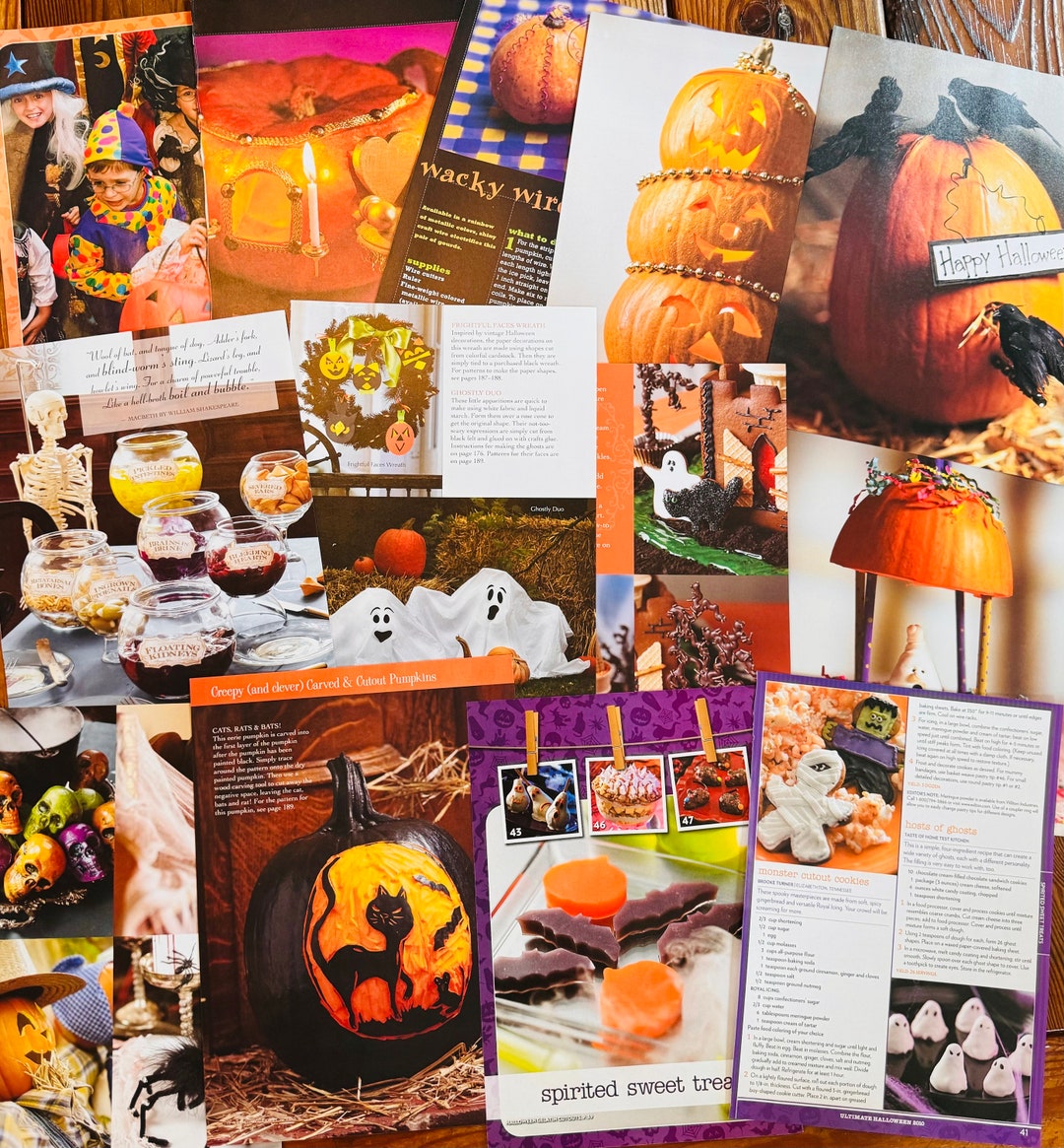 10 Halloween Magazine Pages. Junk Journal Supplies. Craft Supplies ...