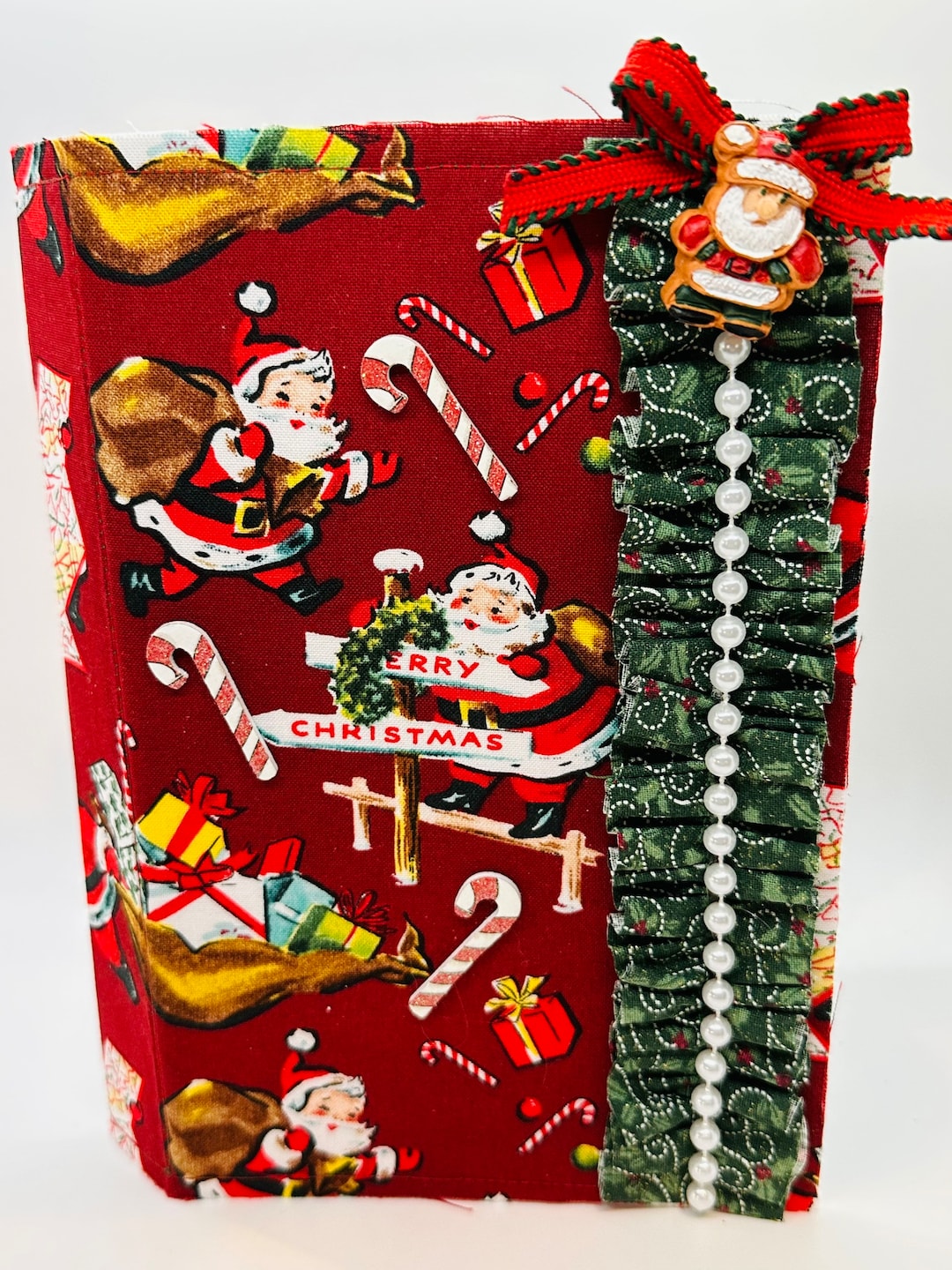 Christmas Santa Fabric Notebook Cover. Travelers Notebook Cover ...