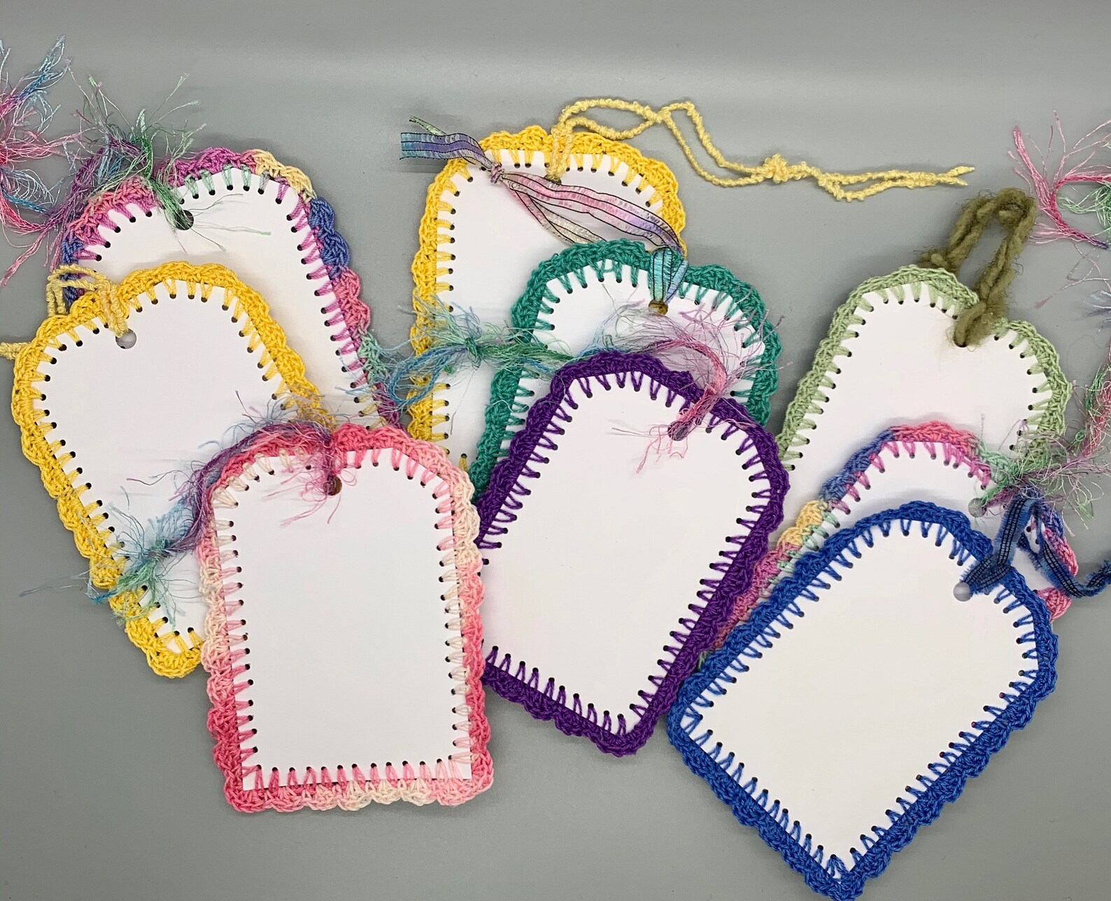 Set of 3 Crocheted Tags. Junk Journal Tags. Scrapbook | Etsy