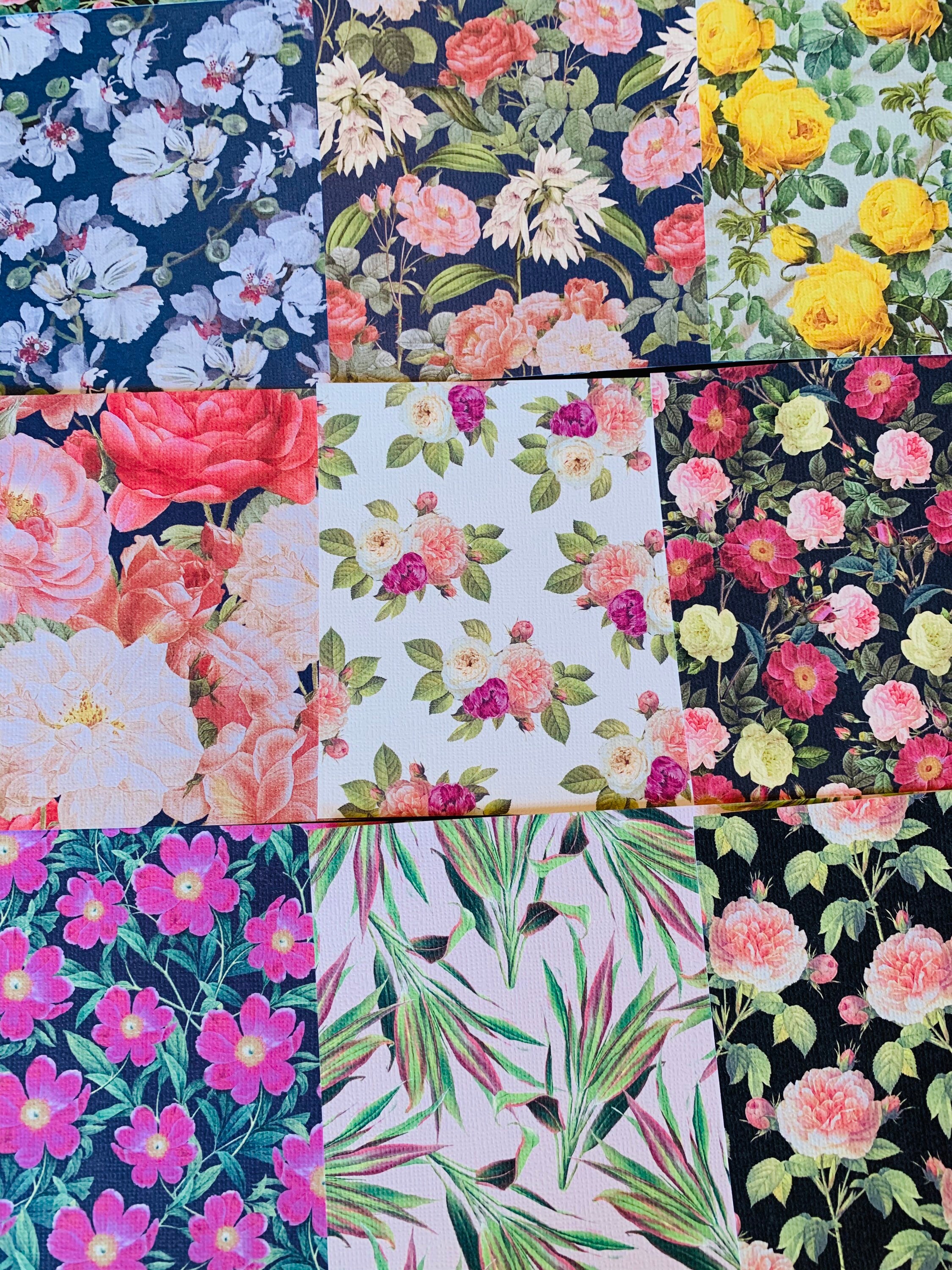 Vintage Flower Paper Pack. Shabby Chic Scrap Paper Pack. Junk - Etsy