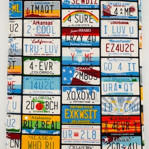 LICENSE PLATE Book Cover. Fabric Softcover Journal Cover. Planner Cover ...