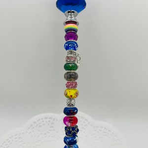 BLUE Top Garden Stake. Plant Stake. Flower Decor. Garden Art. Vase ...