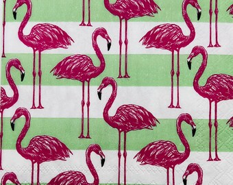 Flamingo Decoupage Cocktail Napkins - Etsy
