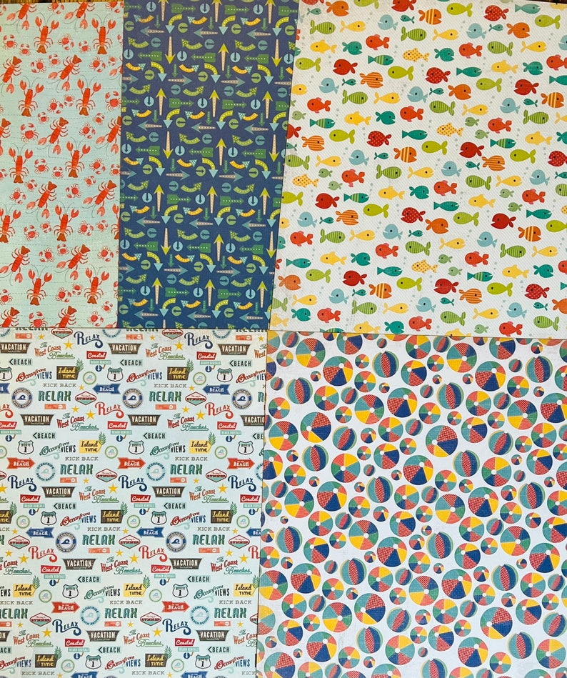 12 X 12 Beach Themed Cardstock. Summer/ocean Cardstock. | Etsy