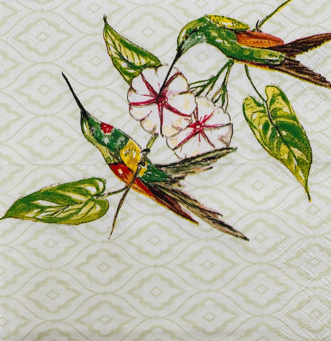4 Hummingbird Paper Napkins. Halloween Cocktail Napkins for Decoupage ...