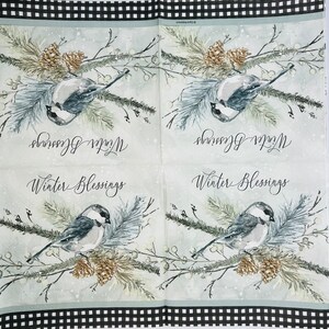 Set of 2 Winter Paper Napkins. Lunch Paper Napkins. Decoupage. Card ...