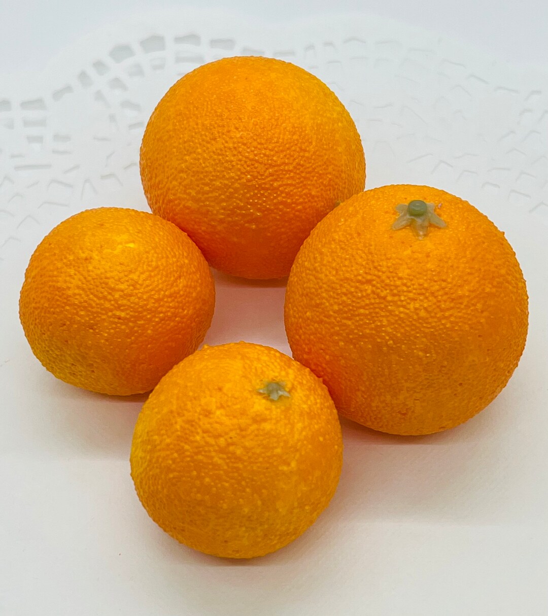 Set of 4 Fake Artificial Oranges. Kitchen Fake Fruit. Faux Orange ...