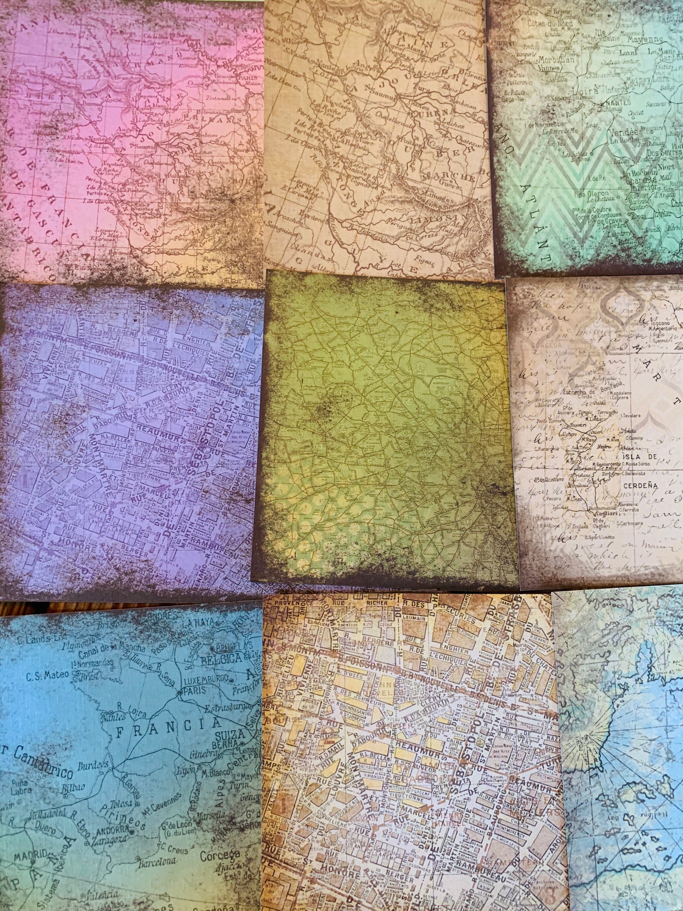 Vintage Map Scrap Paper Pack Patterned Paper Junk Journal | Etsy