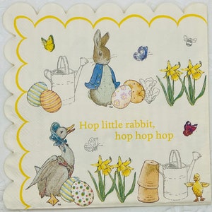 2 Peter Rabbit Easter Napkins. Lunch Paper Napkins for Decoupage. Card ...