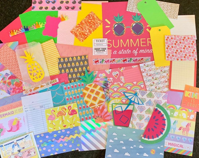 Summer Ephemera Pack for Junk Journals, Collage, Mixed Media Supply ...