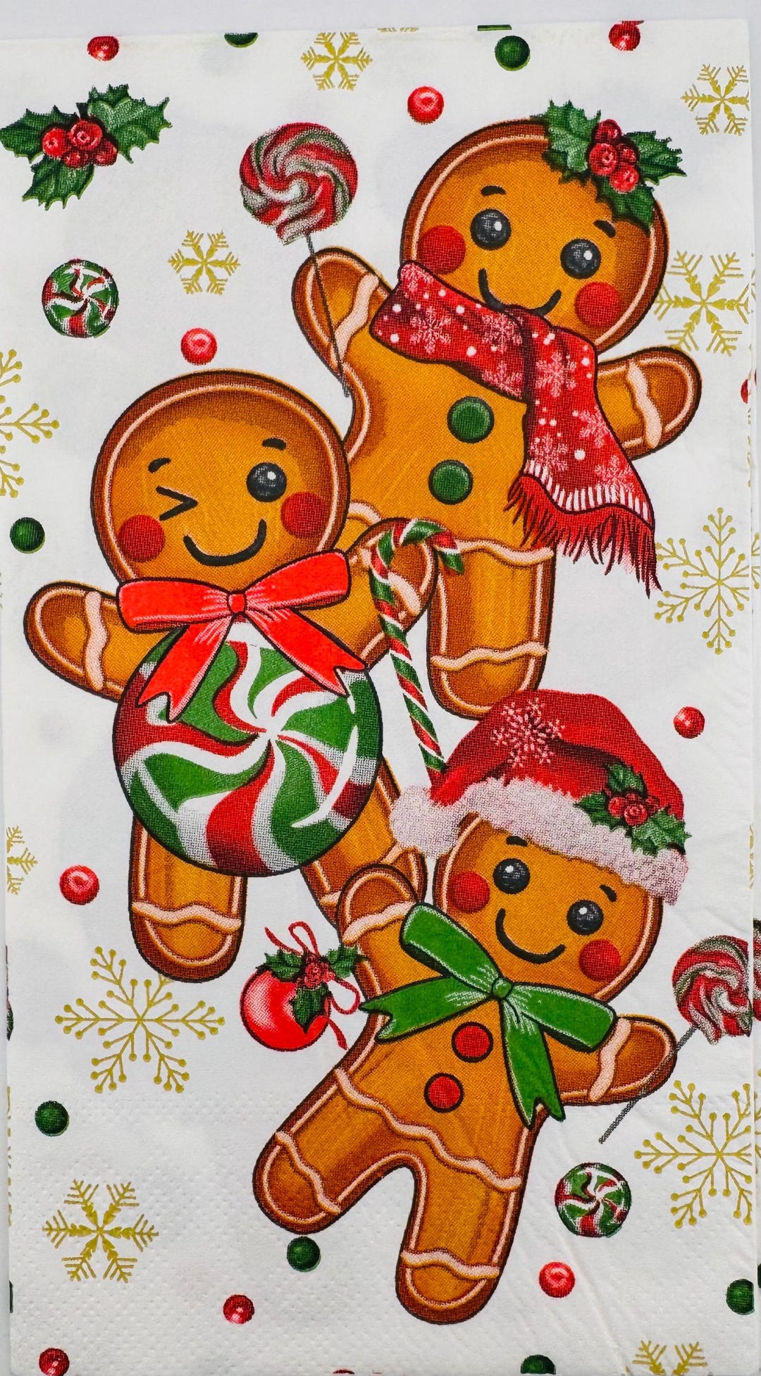 2 Individual Gingerbread Guest Towel PAPER Napkins. Decoupage/card ...