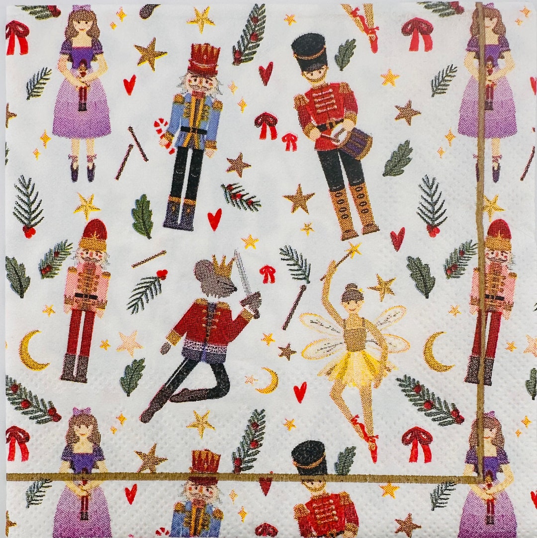4 Nutcracker Paper Napkins. Cocktail Paper Napkins for - Etsy